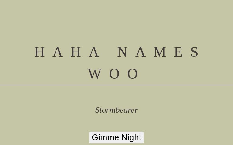 Haha Names woo ― Perchance Generator