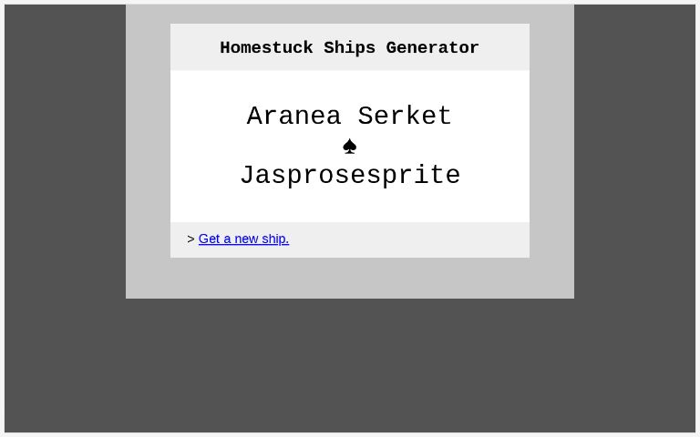 Homestuck Ships Generator