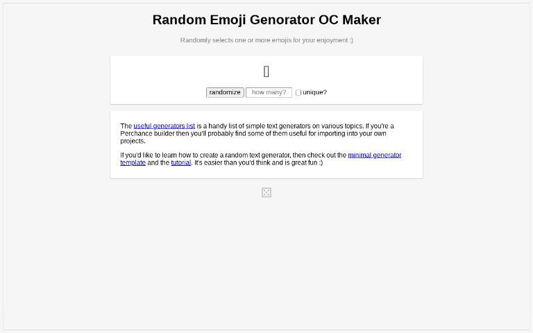 Random Emoji Genorator OC Maker ― Perchance Generator