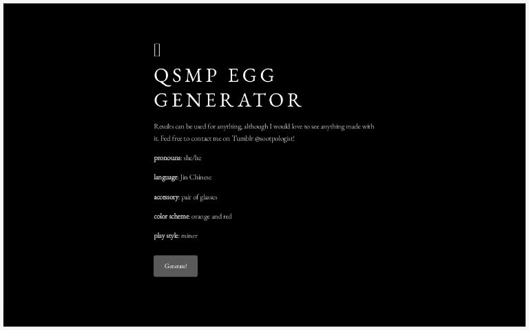 QSMP EGG GENERATOR