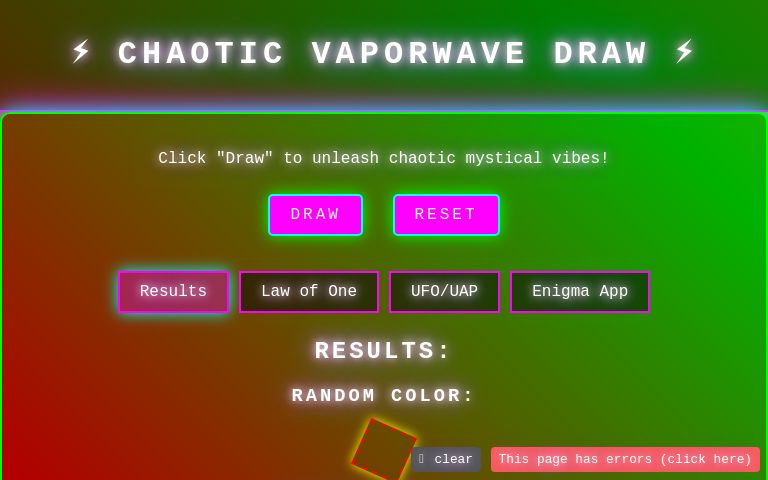 ⚡ Chaotic Vaporwave Draw ⚡ ― Perchance Generator