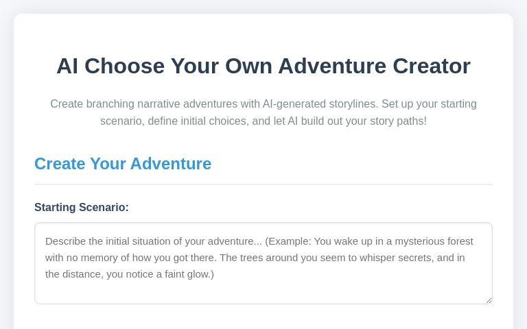 AI Choose Your Own Adventure Creator ― Perchance Generator