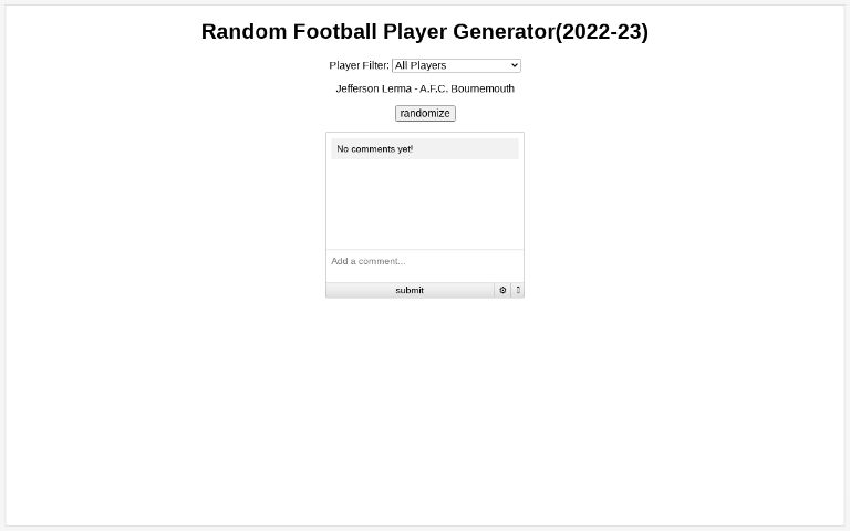 Random Football Player Generator(2022-23)