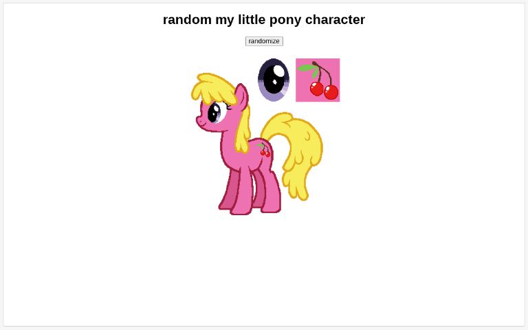 random my little pony character ― Perchance Generator