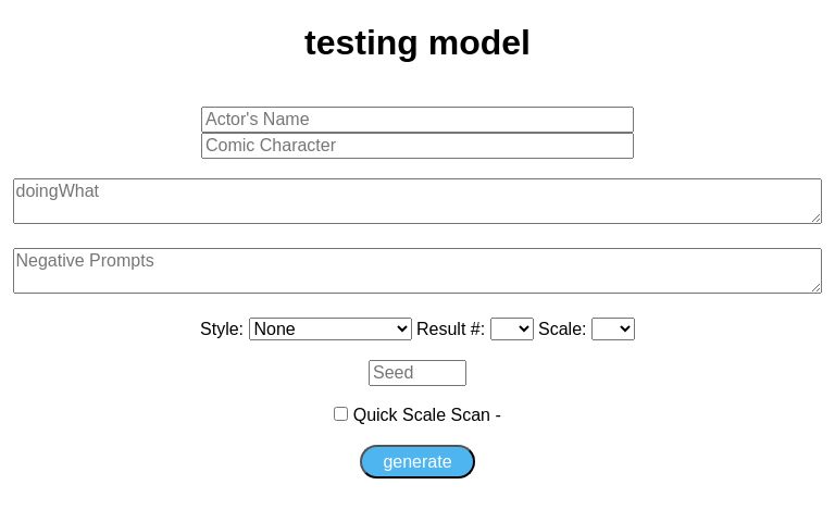 testing model ― Perchance Generator