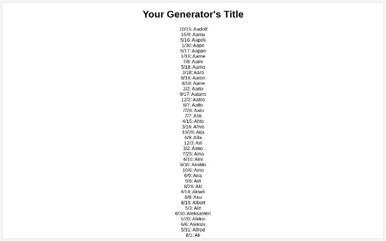 Minimal ― Perchance Generator