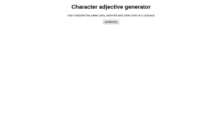 Character adjective generator
