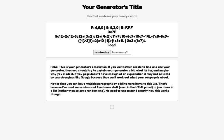 Basic Template ― Perchance Generator