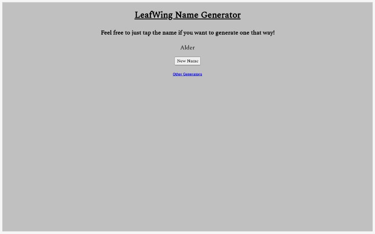 LeafWing Name Generator