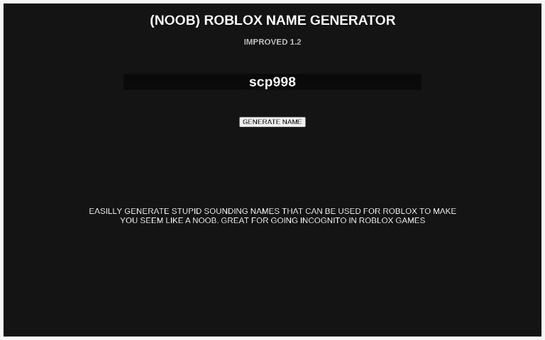 (NOOB) ROBLOX NAME GENERATOR