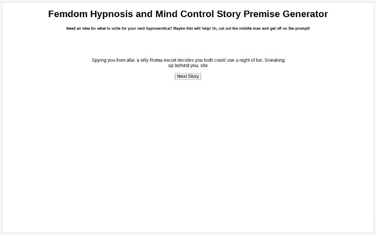 Femdom Hypnosis and Mind Control Story Premise Generator