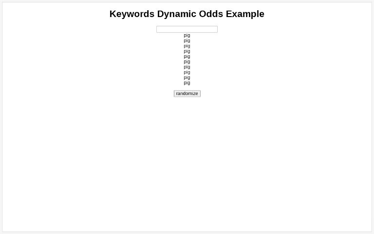 Keywords Dynamic Odds Example ― Perchance Generator