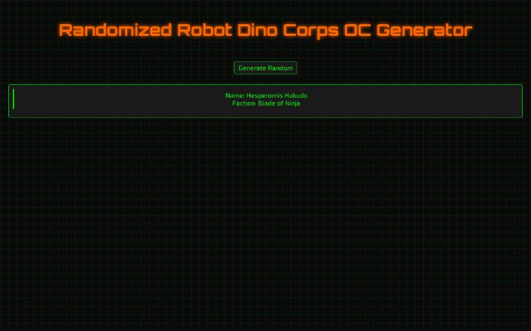 Randomized Robot Dino Corps OC Generator