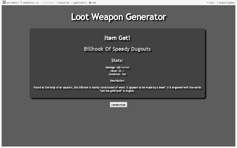 Loot Weapon Generator