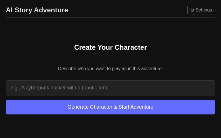 AI Story Adventure ― Perchance Generator