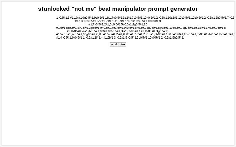 stunlocked "not me" beat manipulator prompt generator
