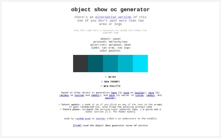 object show oc generator