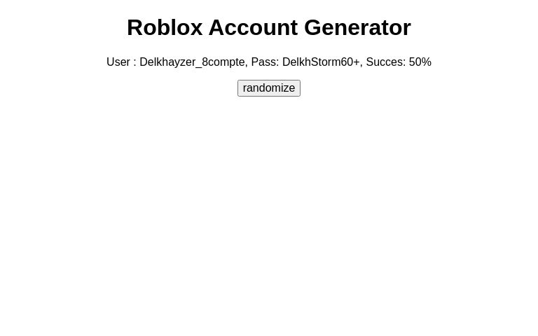Roblox Account Generator