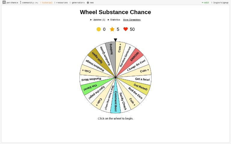 Wheel Substance Chance ― Perchance Generator