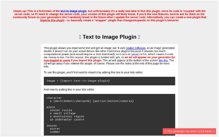 Stable Diffusion AI ― Perchance Generator