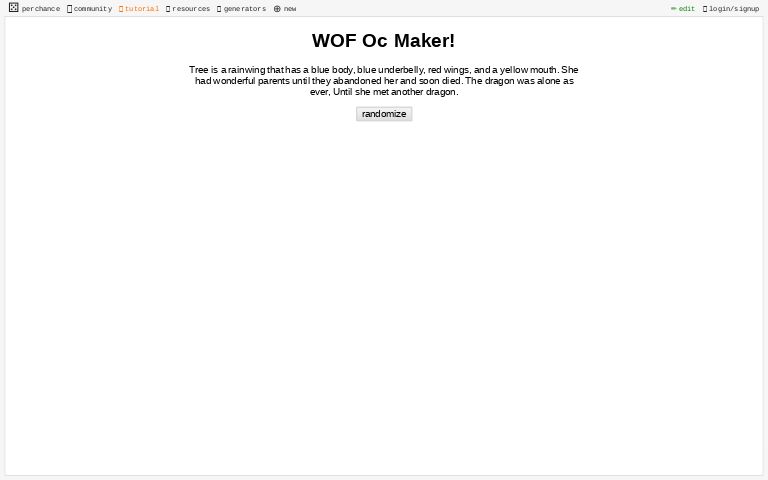 WOF Oc Maker! ― Perchance Generator