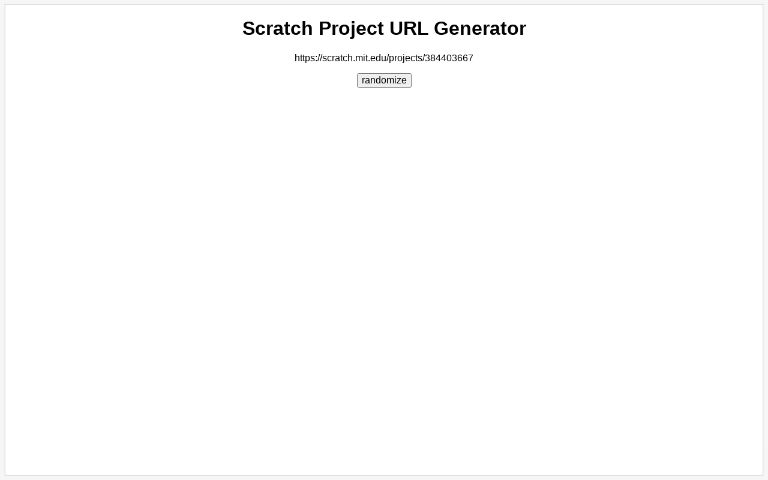 Scratch Project URL Generator