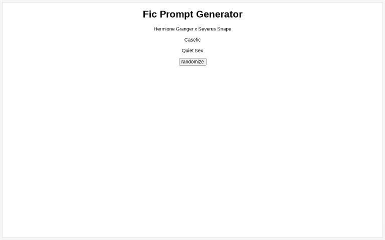 Fic Prompt Generator
