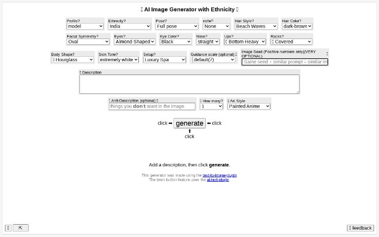 AI Image Generator with Ethnicity (free, no sign-up, unlimited)