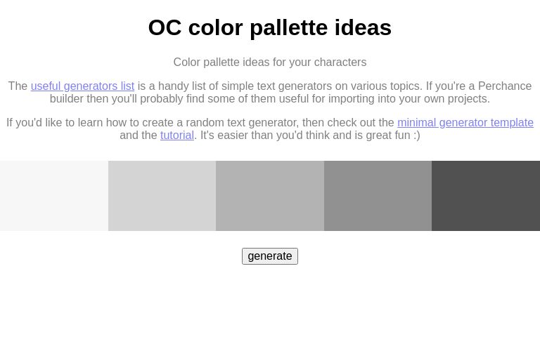 OC color pallette ideas ― Perchance Generator