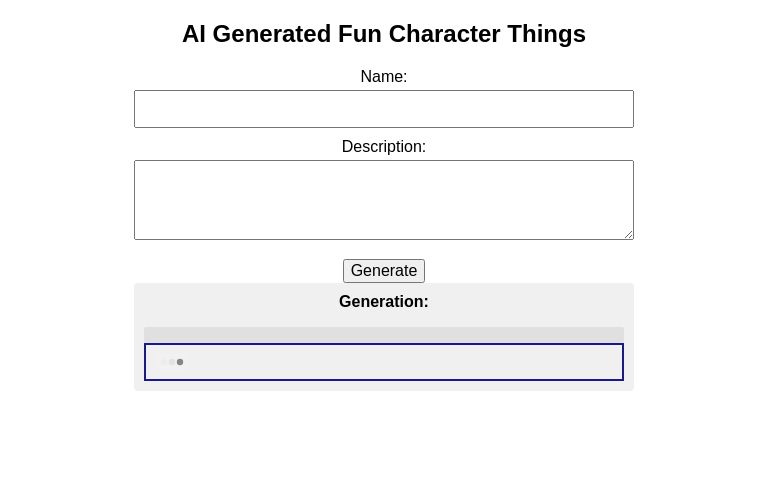 AI Generated Fun Character Things