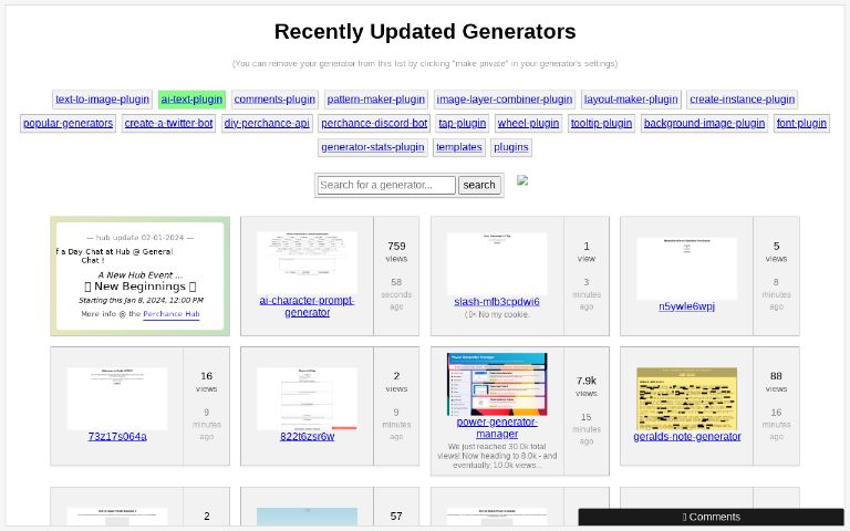 Recently Updated Generators