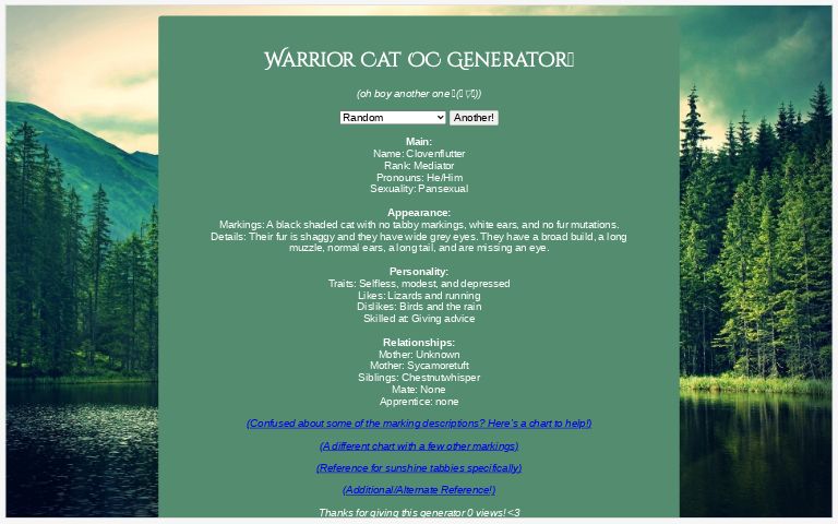 Warrior Cat OC Generator
