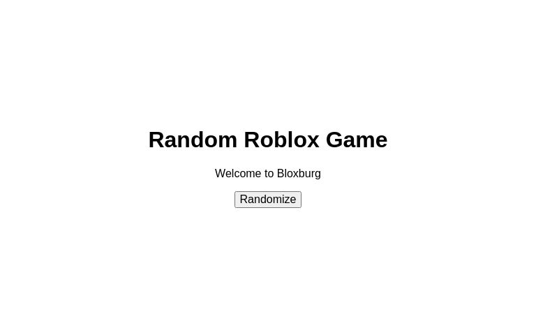 Random Roblox Game ― Perchance Generator