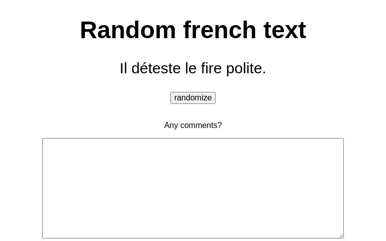 Random french text ― Perchance Generator