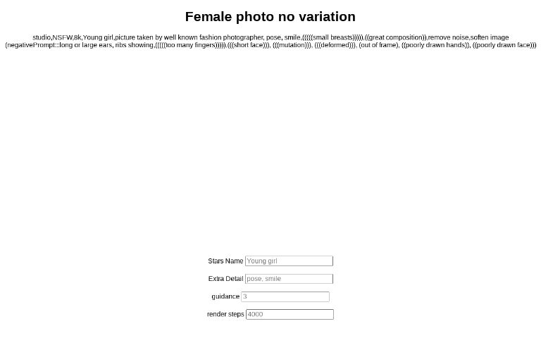 Female photo no variation ― Perchance Generator