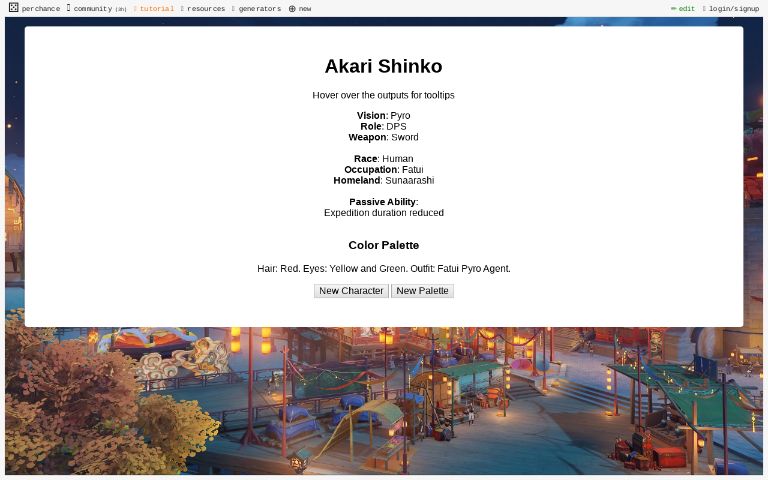 Akari Shinko ― Perchance Generator