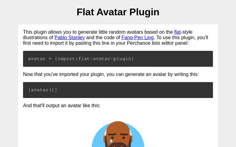 Flat Avatar Plugin
