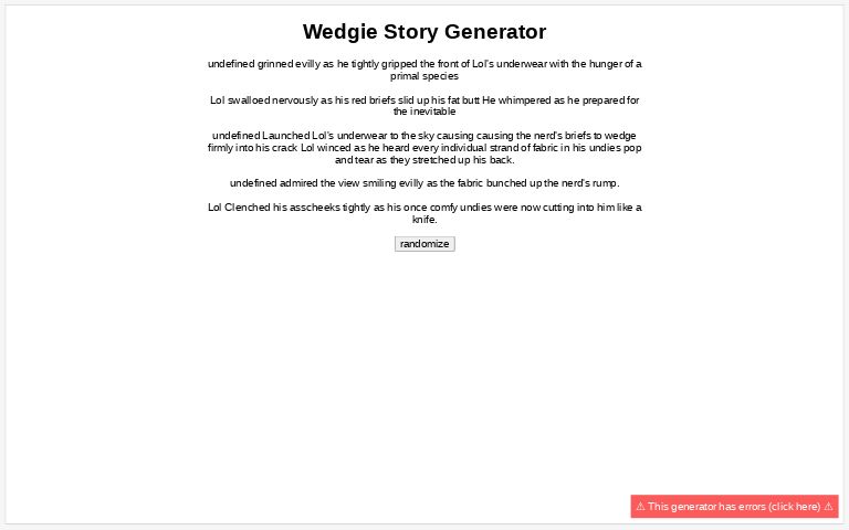 Wedgie Story Generator
