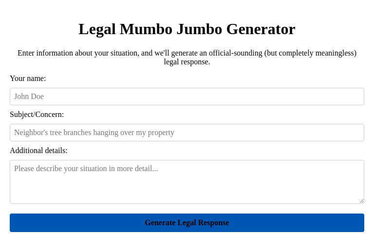 Legal Mumbo Jumbo Generator