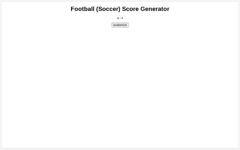Football (Soccer) Score Generator