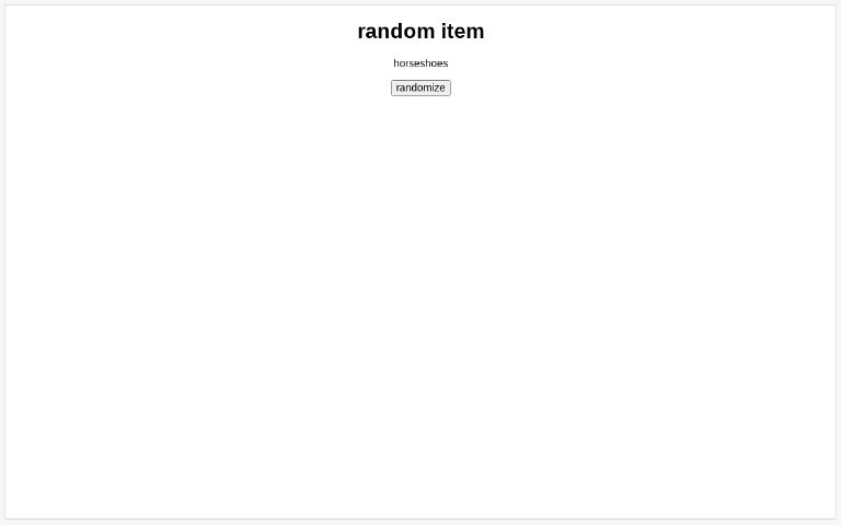 random item ― Perchance Generator