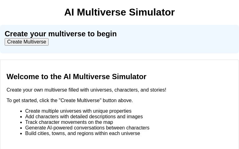 AI Multiverse Simulator ― Perchance Generator