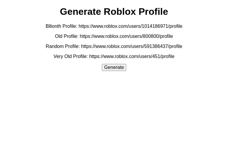 Generate Roblox Profile