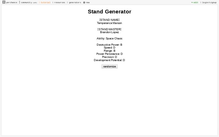 Stand Generator