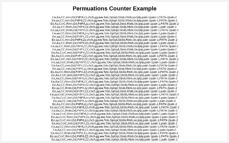 Permuations Counter Example ― Perchance Generator
