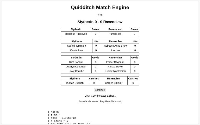 Quidditch Match Engine ― Perchance Generator