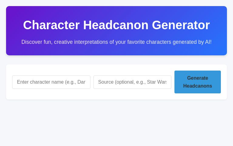 Character Headcanon Generator