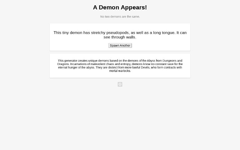 A Demon Appears! ― Perchance Generator