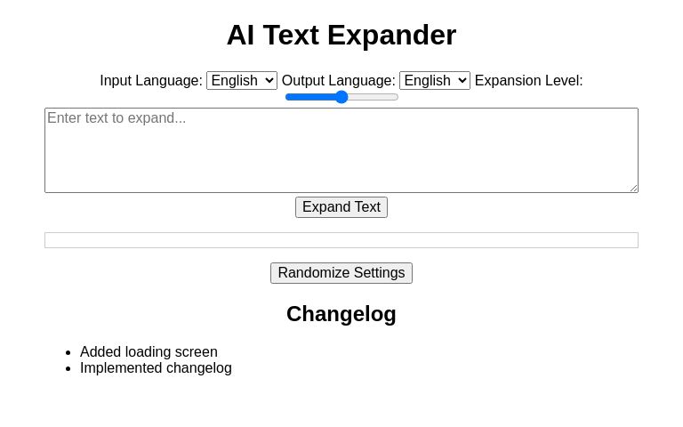 AI Text Expander ― Perchance Generator