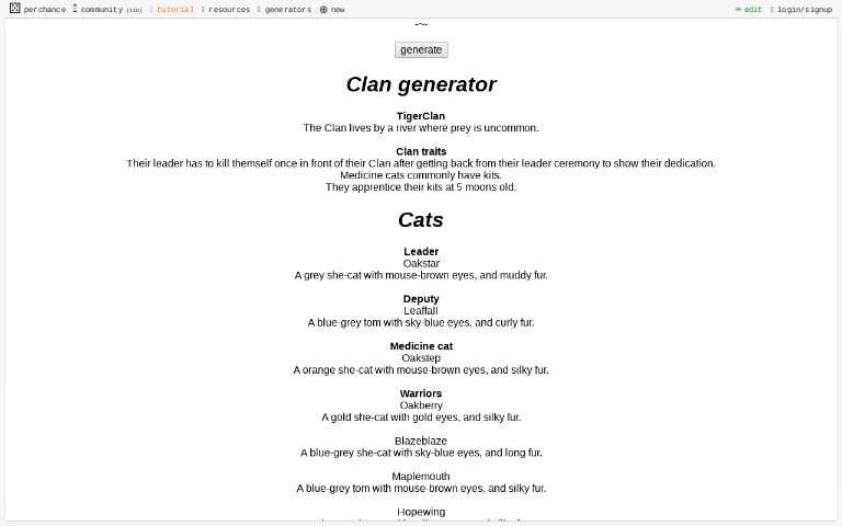 Clan generator